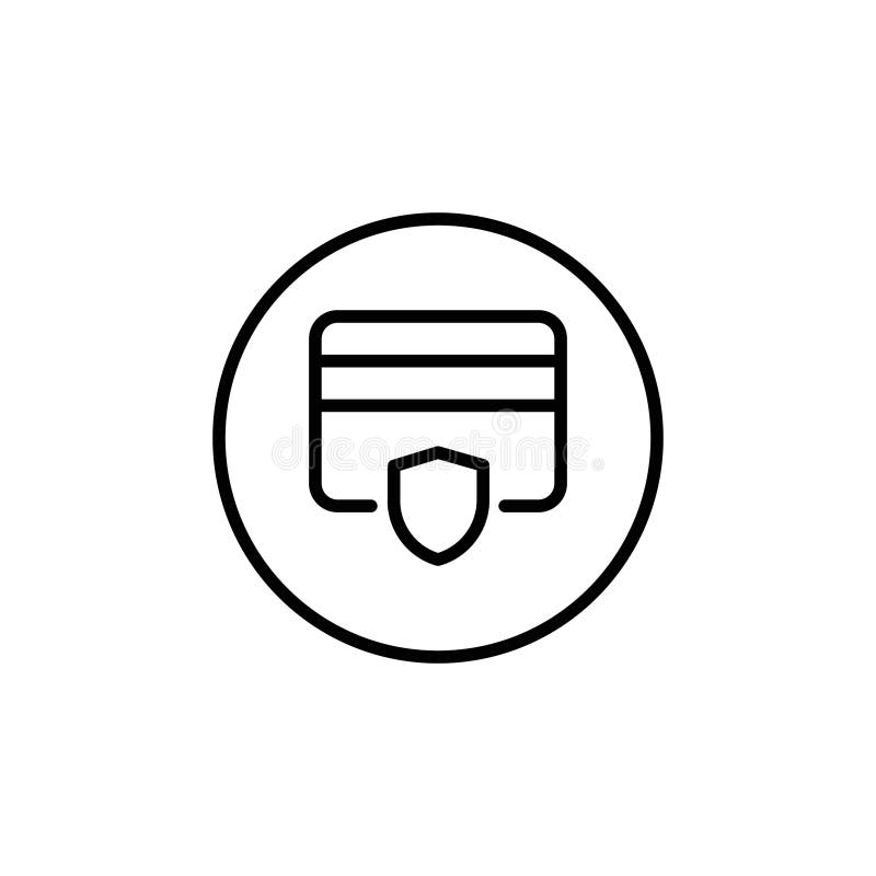 Atm Card with Protection Shield, Secure Payment Concept Icon, Credit ...