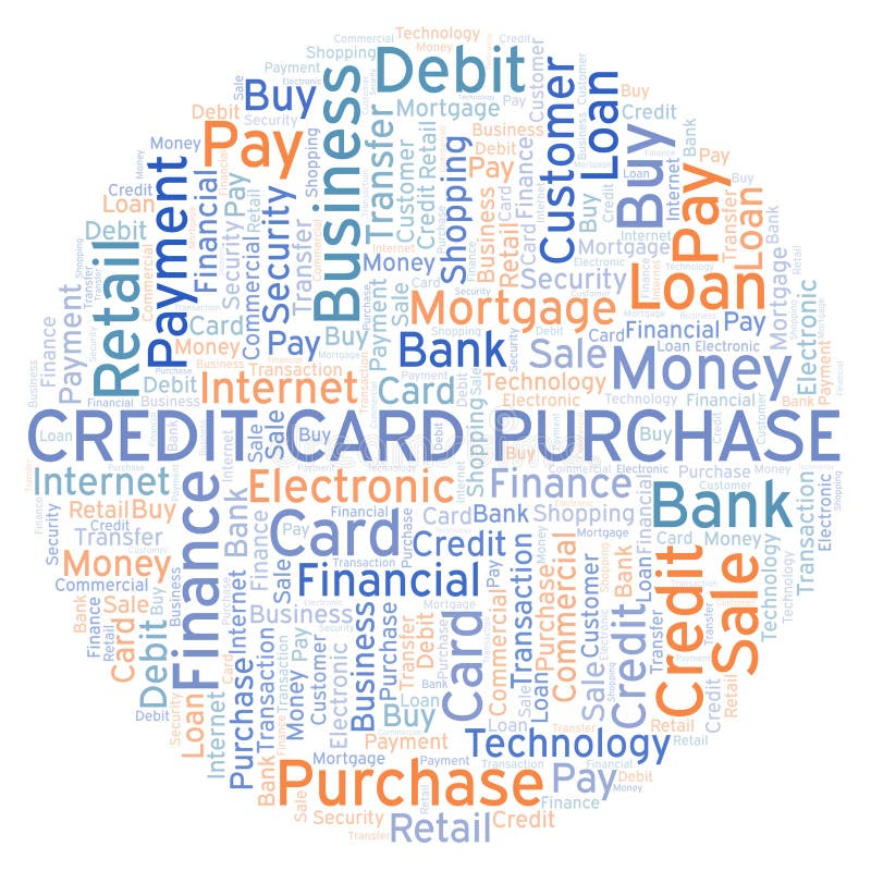 Credit Card Purchase Word Cloud. Stock Illustration - Illustration of ...