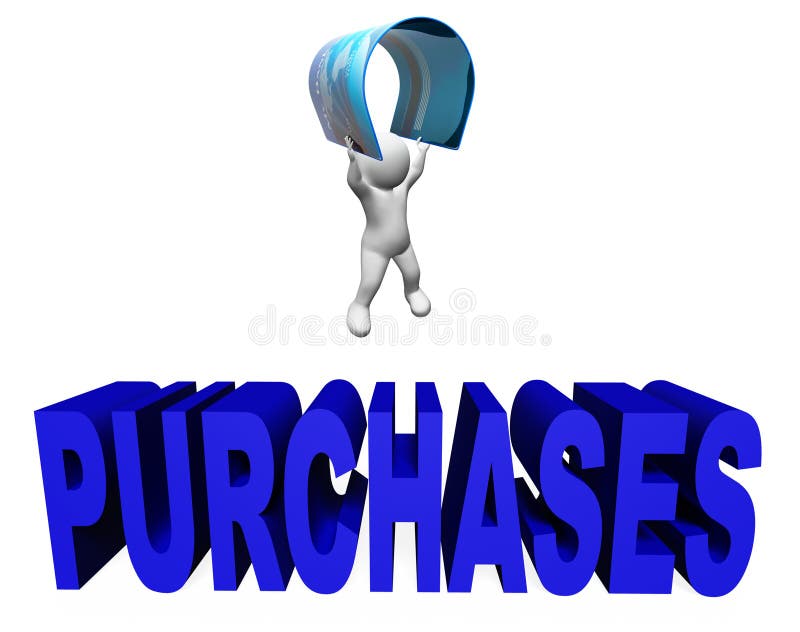 Credit Card Purchases Indicates E-Commerce and Shopping 3d Rendering ...