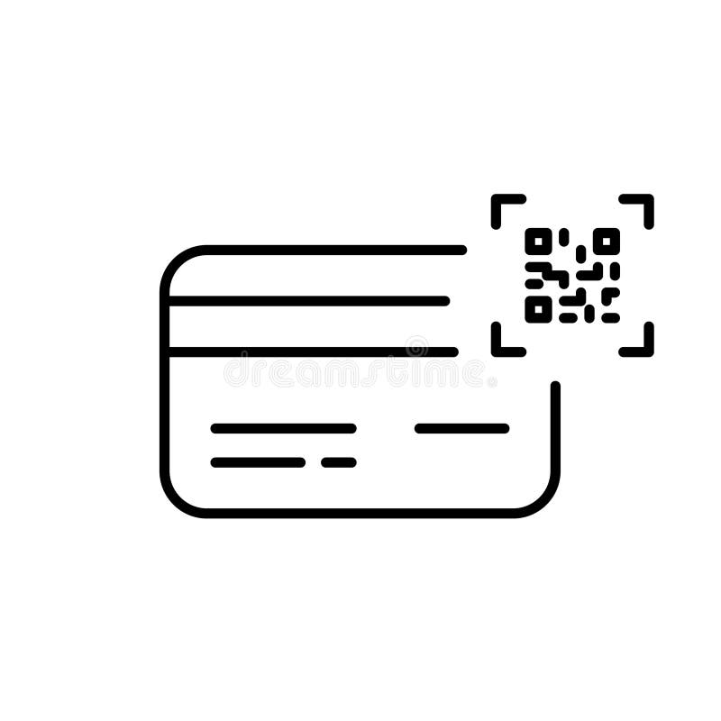 Credit Card and Qr-code. Pixel Perfect Icon Stock Vector - Illustration ...