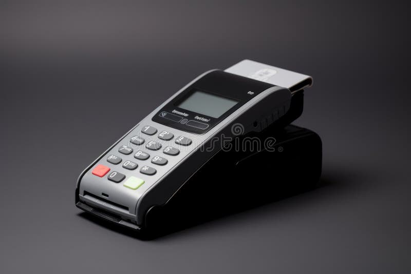A Credit Card Reader on a Black Surface Stock Illustration ...