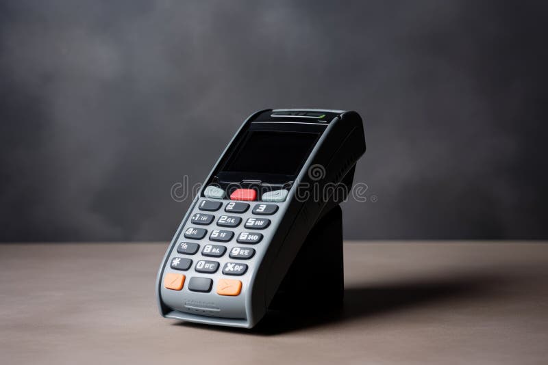 A Credit Card Reader on a Black Surface Stock Illustration ...