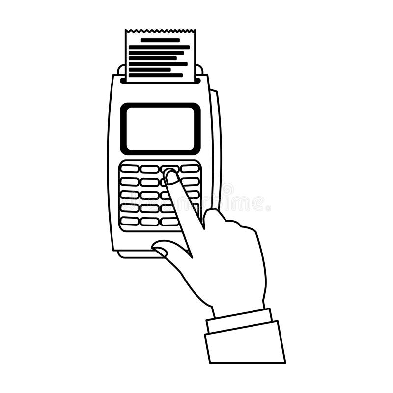 Credit Card Reader Electronic Payment Black and White Stock Vector ...