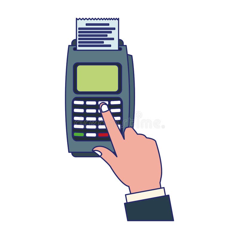 Credit Card Reader Electronic Payment Blue Lines Stock Vector ...