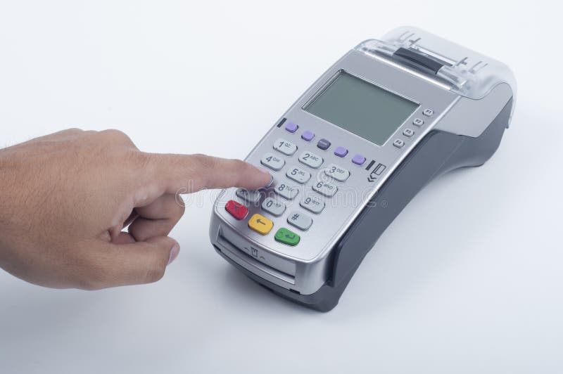 Credit card reader stock image. Image of finance, work - 185359825
