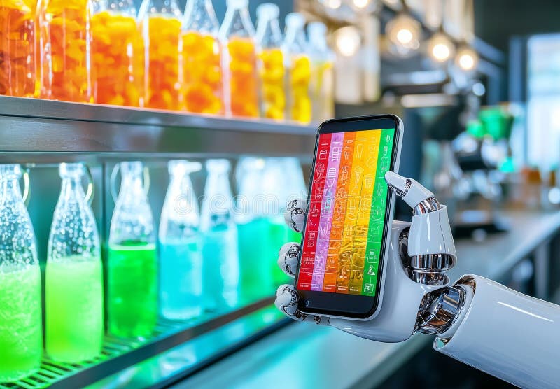 Credit Card Reader Holding 3D Rendering Robot for Cashless Payment ...