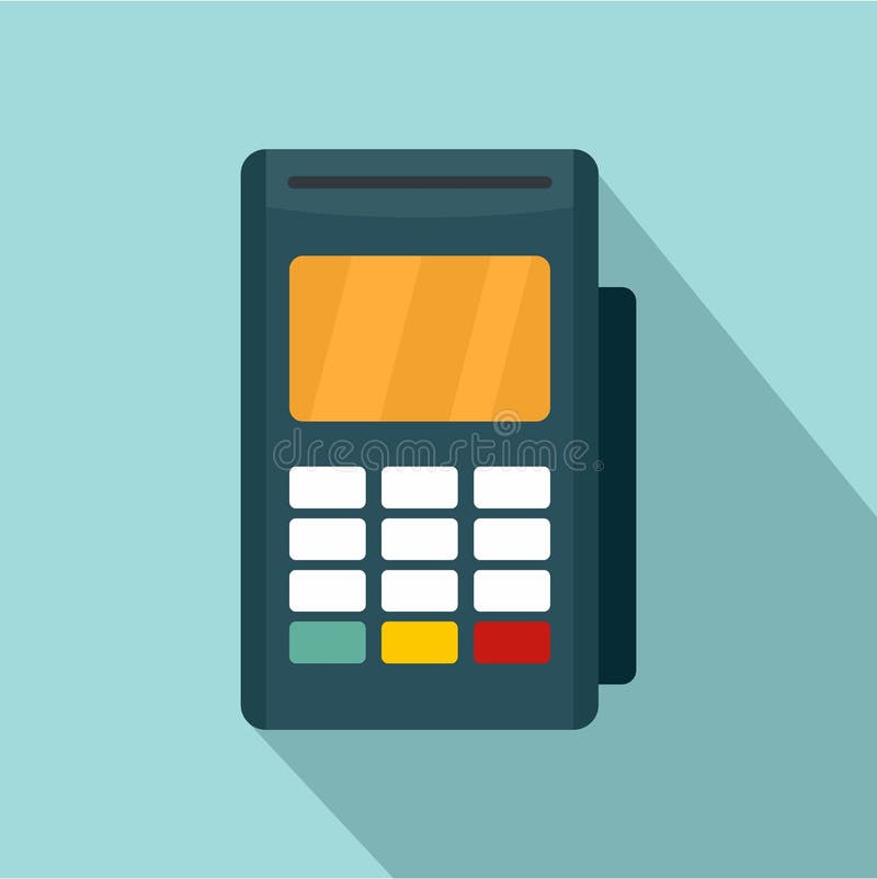 Credit Card Reader Icon, Flat Style Stock Vector - Illustration of ...