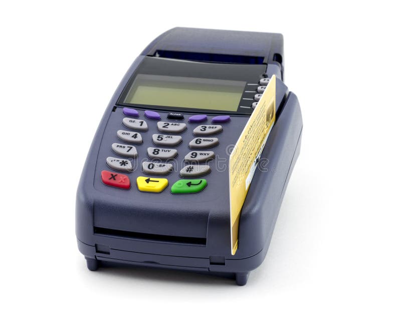 POS-terminal with PIN-pad stock image. Image of card - 12302683