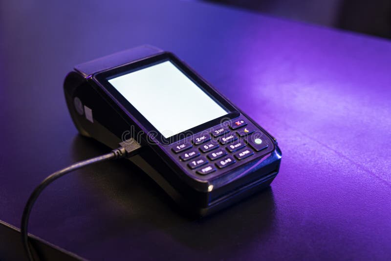 POS Terminal, Payment Machine with Mobile Phone. Contactless Payment ...