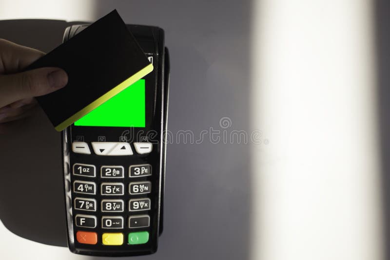 Credit Card Reader. Safe Payment without the Touch of Money Stock Photo ...
