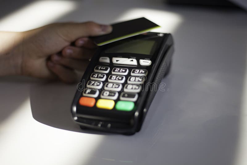 Credit Card Reader. Safe Payment without the Touch of Money Stock Image ...