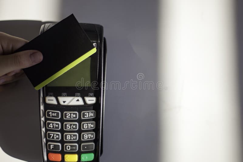 Credit Card Reader. Safe Payment without the Touch of Money Stock Photo ...