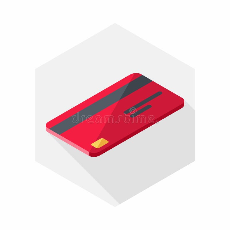 Credit Card Red Right View Icon Vector Isometric Stock Vector ...