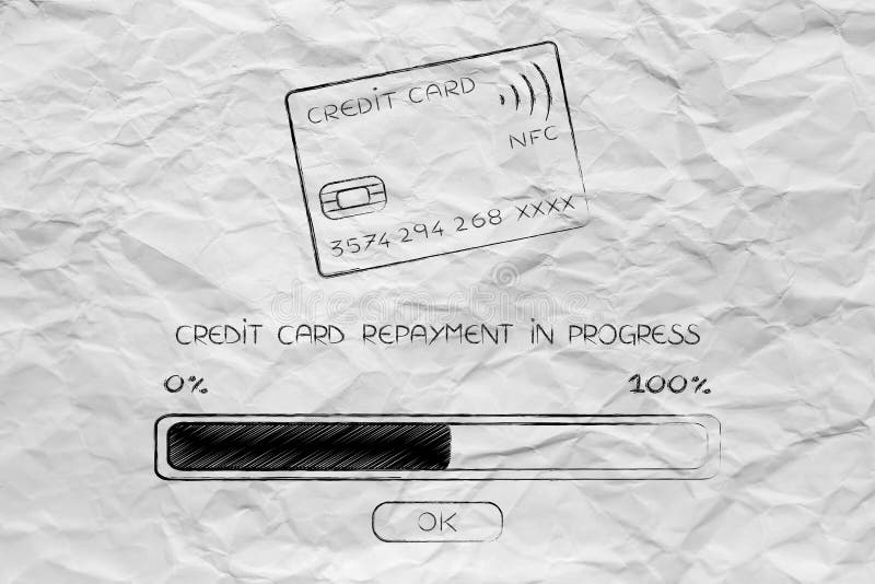 Credit Card Repayment with Progress Bar Loading Stock Illustration ...