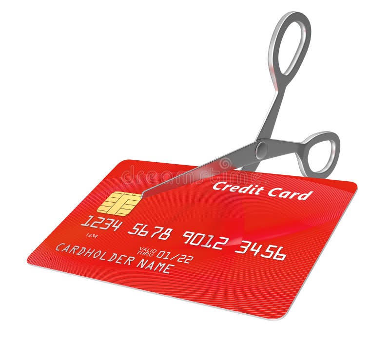 Credit Card and Scissors stock illustration. Illustration of account ...