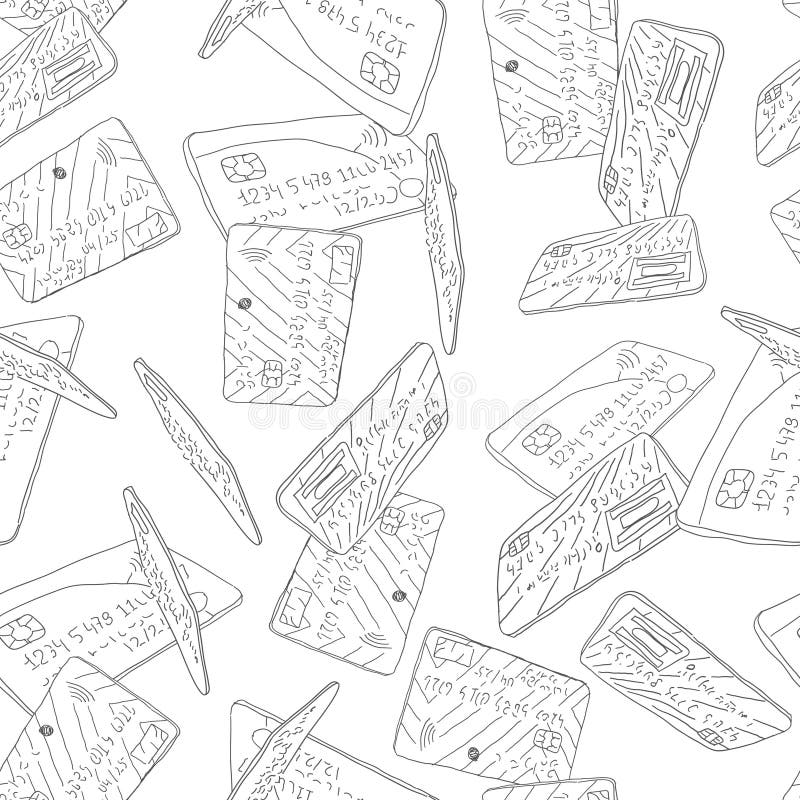 Credit Card Seamless Pattern. Bank or Financial Theme Vector Background ...