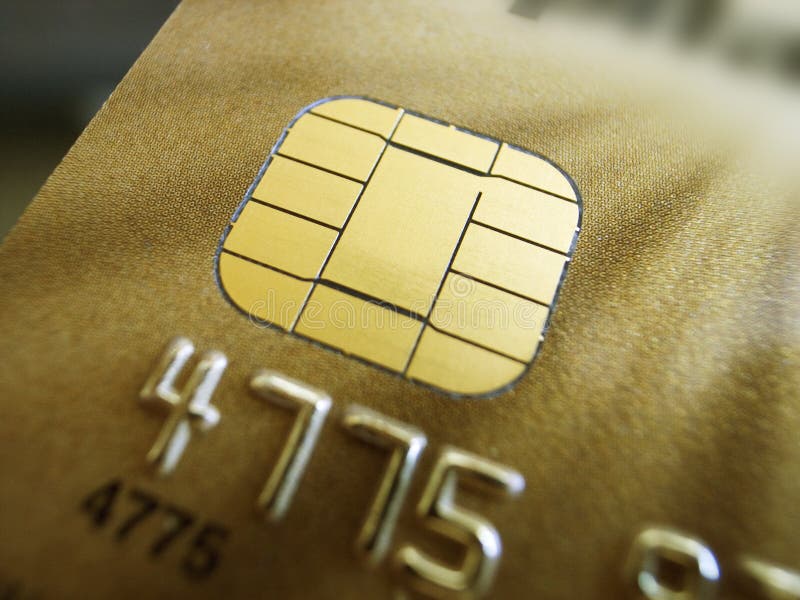 Credit Card Security Chip and Pin Detail Stock Photo - Image of macro ...
