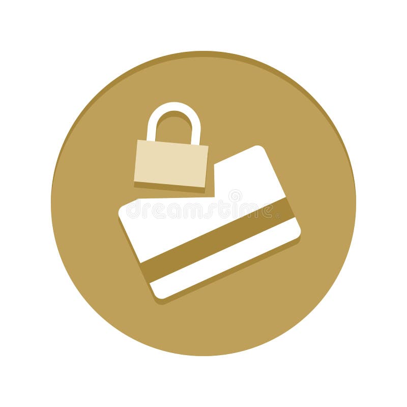 Credit Card Security Golden Icon Stock Vector - Illustration of gold ...