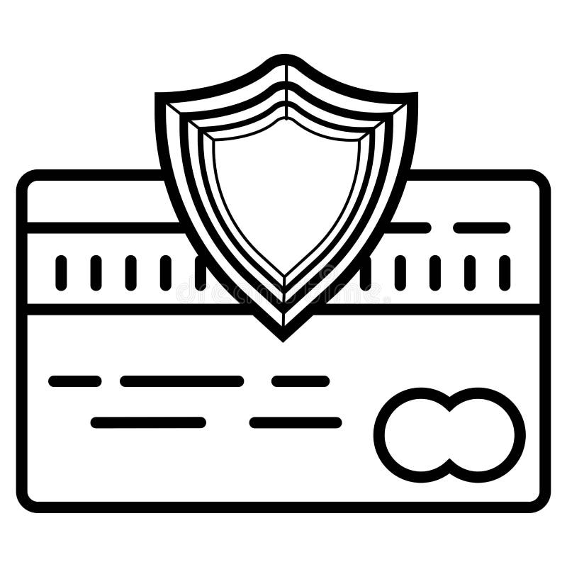 Credit Card Security icon stock illustration. Illustration of online ...