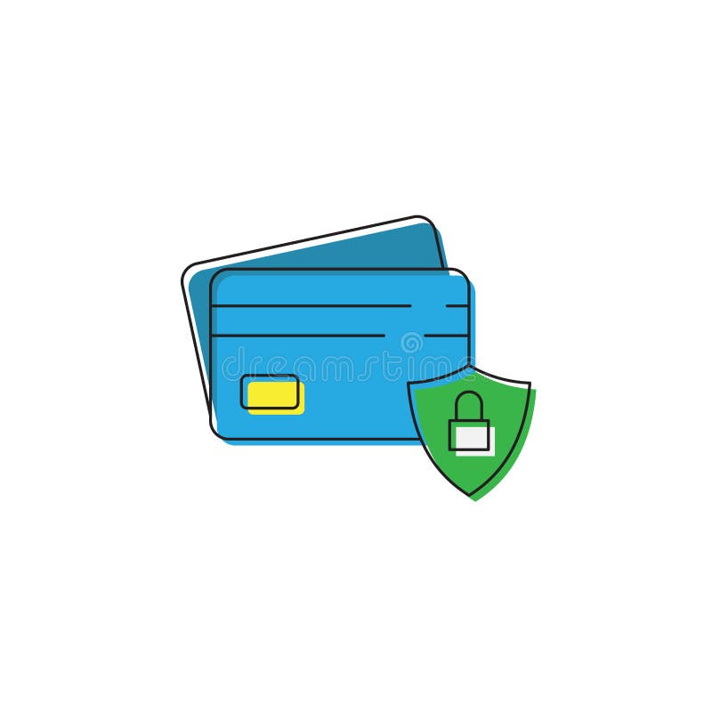 Credit Card Security Vector Icon Symbol Isolated on White Background ...