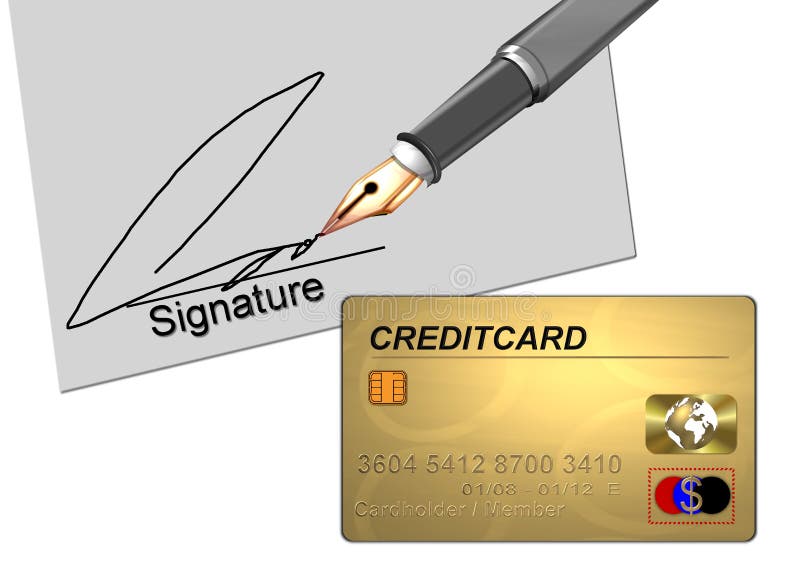 Credit card and signature stock illustration. Illustration of financial ...