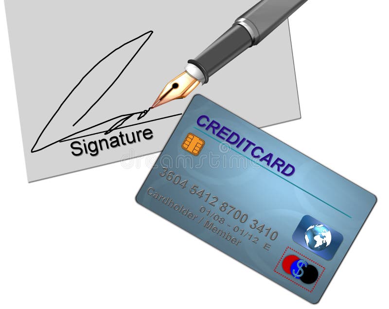 Credit Card Signature stock illustration. Illustration of artwork - 8252042