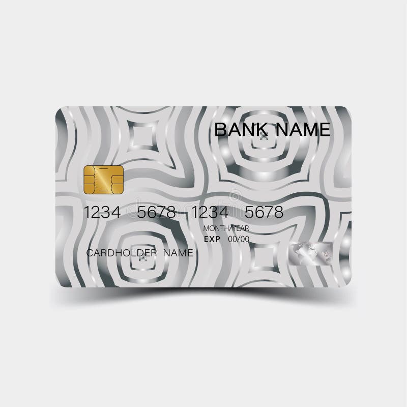 Credit Card. with Silver Elements Desing. and Inspiration from Abstract ...