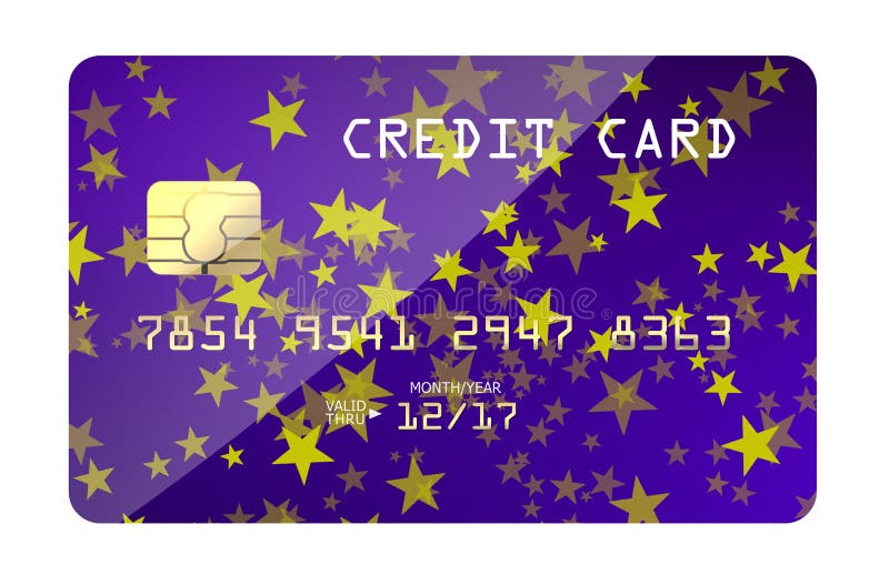 Credit Card with Stars stock illustration. Illustration of lines - 67802995
