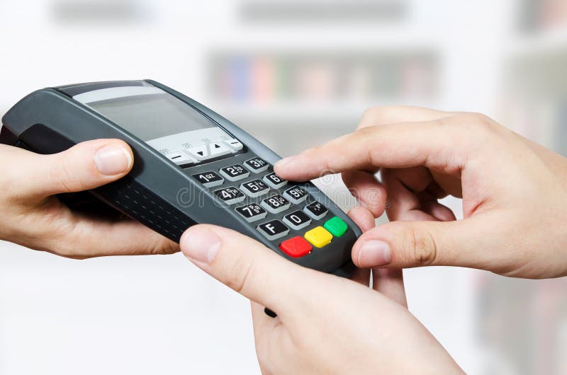Credit Card Swipe through Terminal for Sale Stock Photo - Image of ...