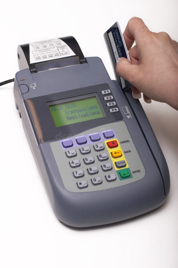 Credit Card Terminal Swipe stock photo. Image of purchase - 4838188