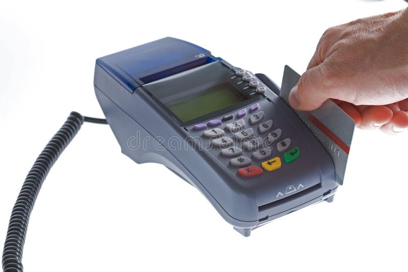 Credit Card Terminal Swipe stock photo. Image of purchase - 4838188