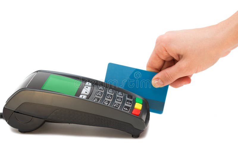 Pin Pad - Credit Card Swipe Stock Photo - Image of hand, customer: 2421596