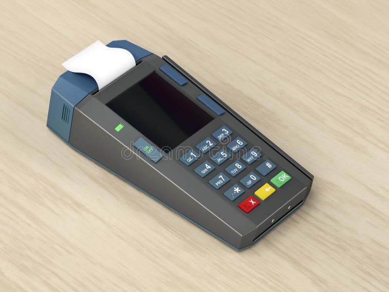 Credit card terminal stock illustration. Illustration of electronic ...