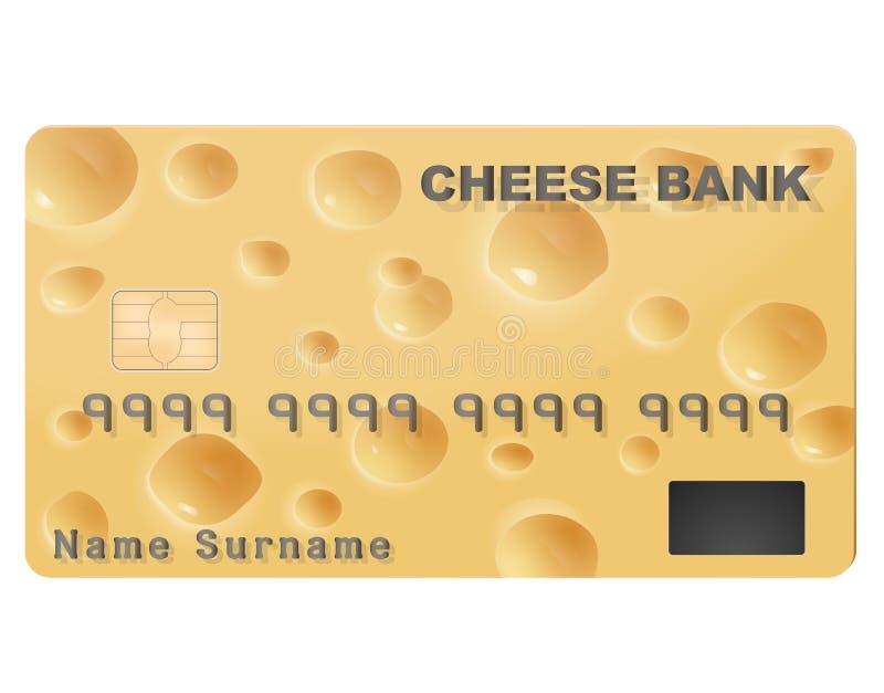 Credit Card with the Texture of Cheese. Stock Vector - Illustration of ...