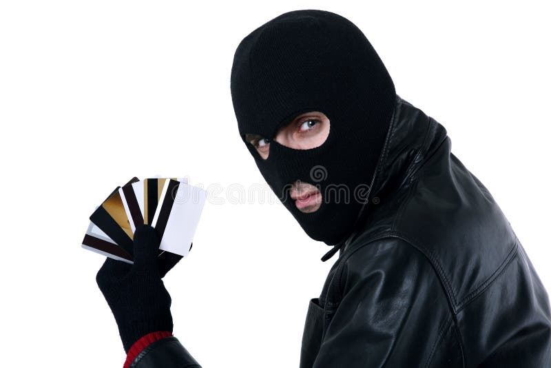Credit card thief stock image. Image of disguised, card - 16088969