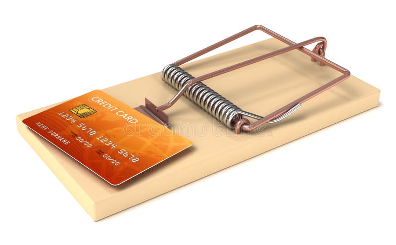 Credit card trap stock illustration. Illustration of shopping - 16842225