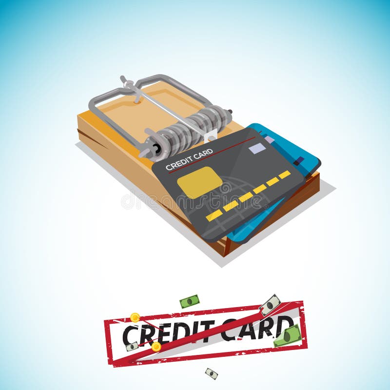 Credit Card Trap, Predatory Lending Stock Illustration - Illustration ...
