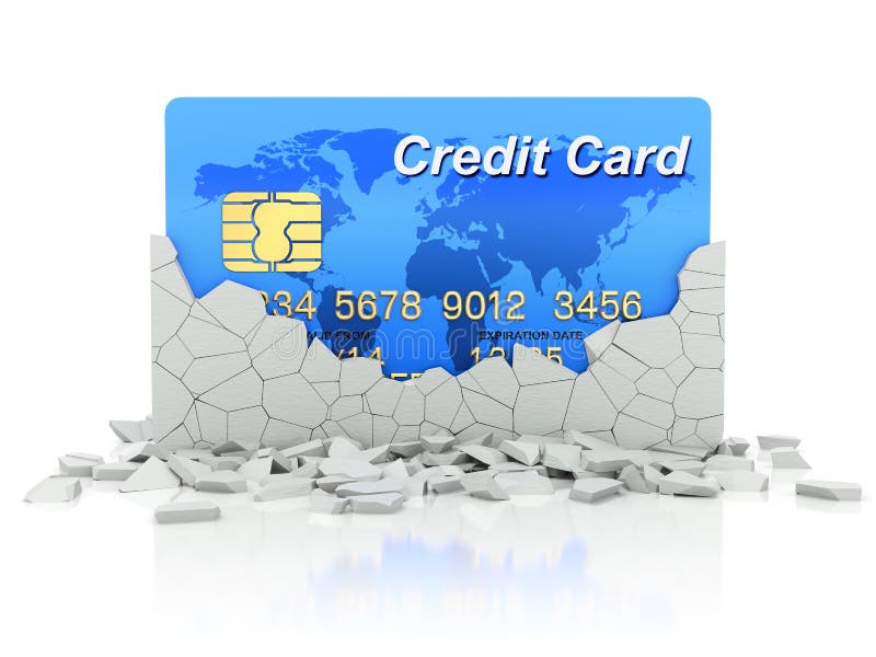 Credit Card Under Collapsed Wall Stock Illustration - Illustration of ...