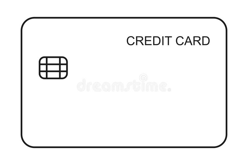 Credit Card Vector Line Drawing Template Stock Vector - Illustration of ...