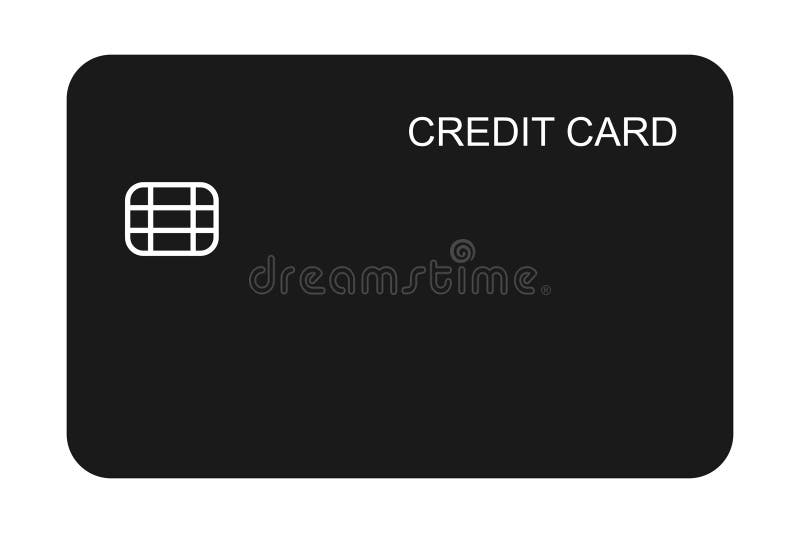 Credit Card Vector Silhouette Template Stock Vector - Illustration of ...
