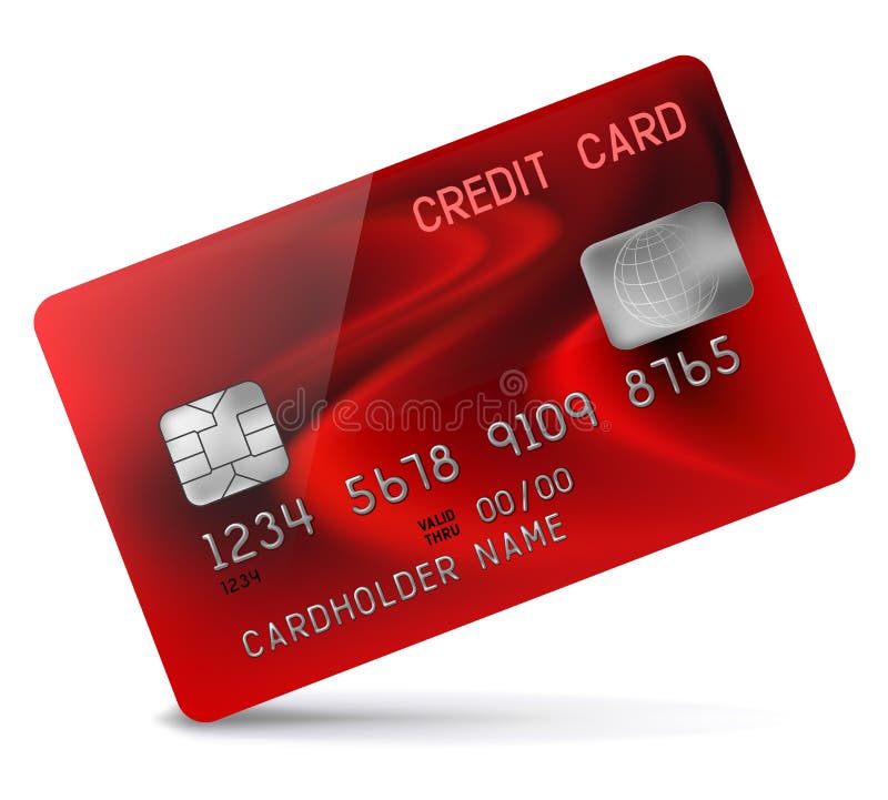 Red credit card stock vector. Illustration of commercial - 27840708