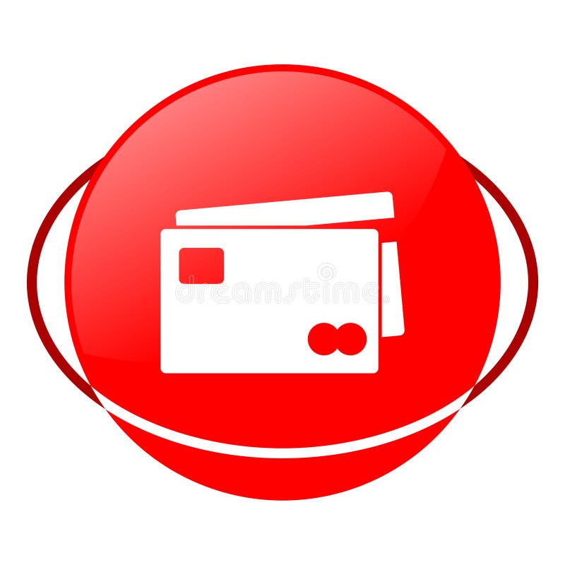 Credit Card Vector Illustration Red Icon Stock Vector - Illustration of ...