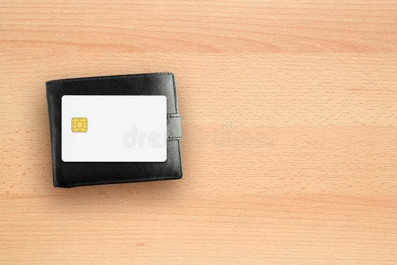 Credit Card and Wallet on Desk Stock Photo - Image of black, mockup ...