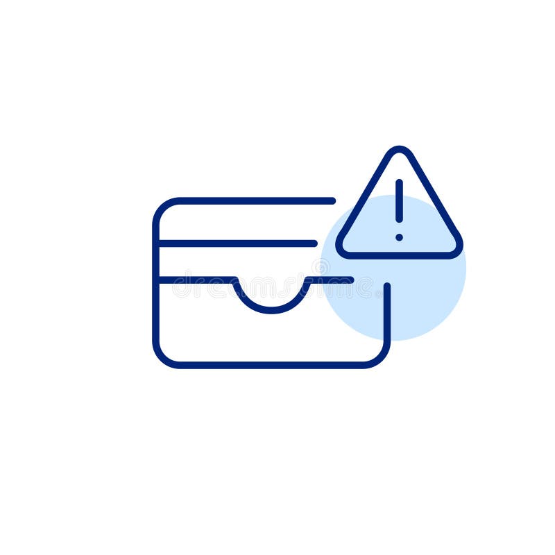 Credit Card Wallet, Exclamation Mark and Triangle. Security Warning ...