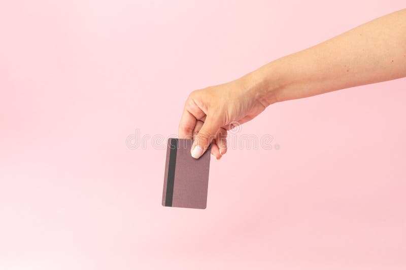 Credit Card in Woman Hand, Card Payment Stock Image - Image of copy ...