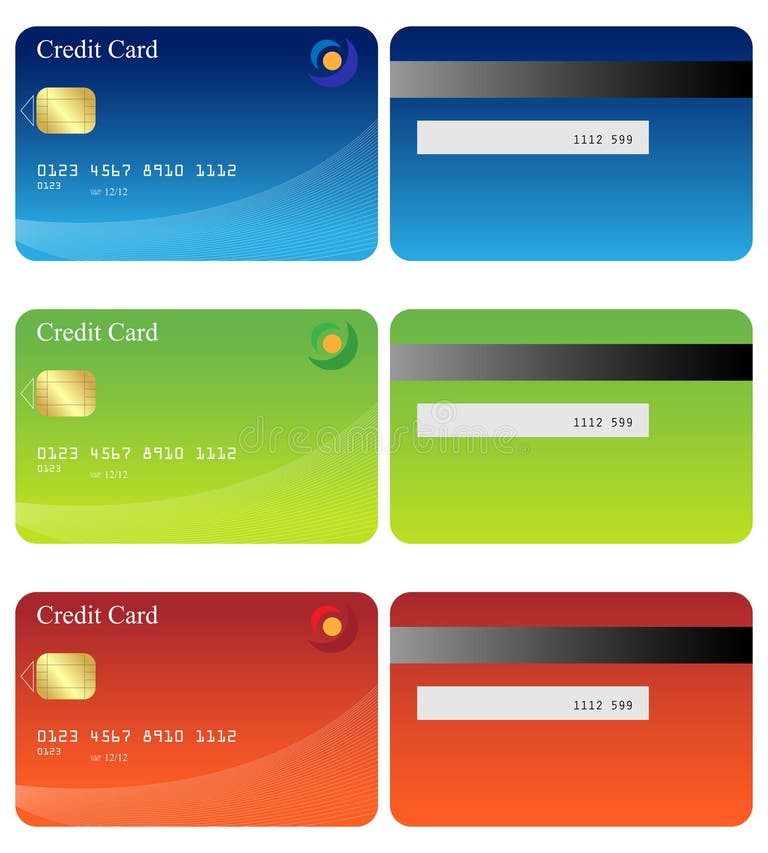Credit Cards Front Back View Stock Illustrations – 53 Credit Cards ...