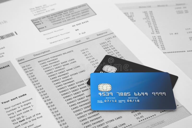 Credit Card Bank Statement stock image. Image of credit - 50674079
