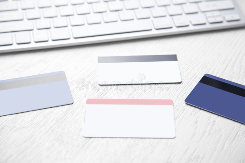Credit Cards and Computer Keyboard Stock Photo - Image of purchase ...