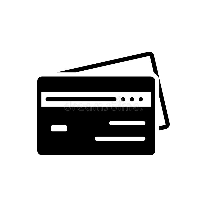 Black Solid Icon for Credit Cards, Payment and Transaction Stock Vector ...