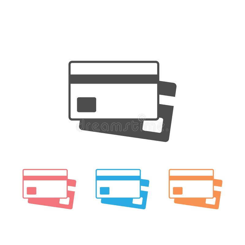 Credit Cards Icon Set on White. Vector Illustration Stock Vector ...
